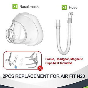 Cushion and Short Hose for Air_fit N20 Medium, Frame is Needed for Connect (NOT INCLUDED), N20 Nasal Cushion with Tube Supplies, Soft and Full Air Seal, MEDICOLOR Supplied