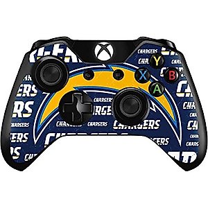 Skinit Decal Gaming Skin Compatible with Xbox One Controller - Officially Licensed NFL Los Angeles Chargers Blue Blast Design