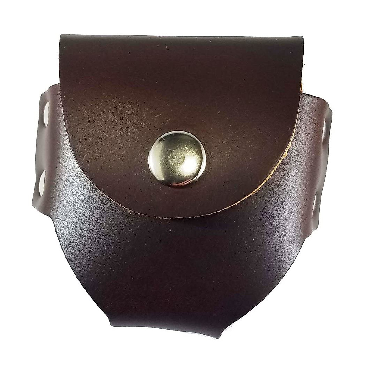 The Lady Texan Genuine Brown Leather Snuff Can Holder with Snap Closure