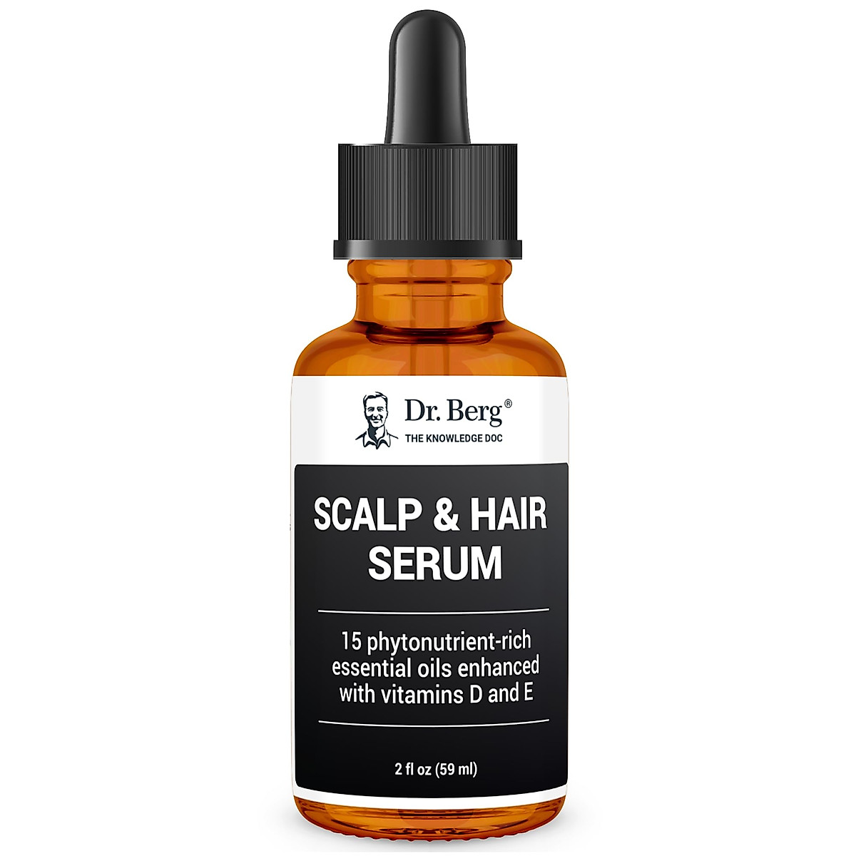 Dr. Berg (All In One) Hair Serum with Jojoba Oil & Castor Oil For Fuller Thicker Looking Hair | Contains 15 Plant-Based Natural Hair Oils | Enhancement with Vitamin E & D | 2 fl oz