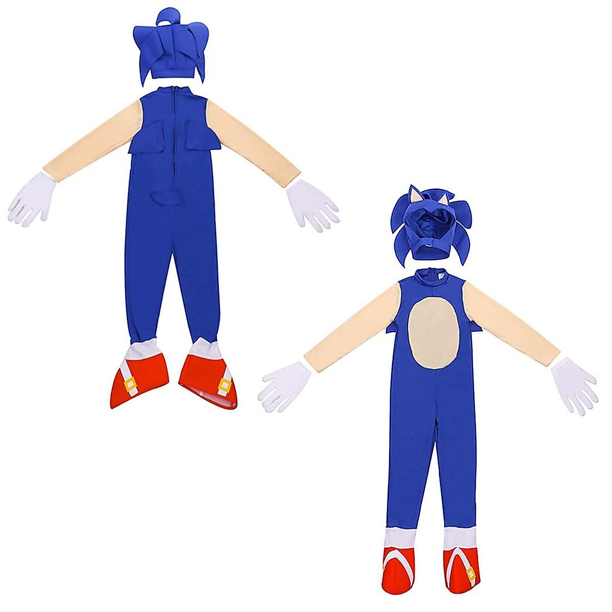 nezababy Boy's Girl's Jumpsuit Rompers with Headpiece Gloves Overall Cosplay Bodysuit Outfits Costume Props, Blue