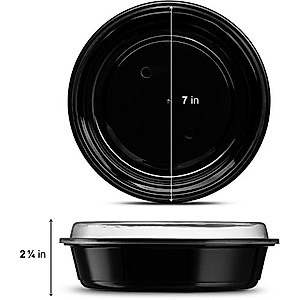 Ez Prepa 15 Pack Plastic Meal Prep Containers - 22 oz Round Food Storage Containers with Snap-On Lids – BPA-Free Reusable Lunch Containers are Freezer, Microwave and Top-Shelf Dishwasher Safe