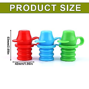 3pcs Silicone Water Bottle Top Spouts, No Spill Baby Food Pouch Toppers Softsip Food Pouch Tops Squeeze Pouch Topper Bottles Top Spout Adapter for Most Bottles Kids Adults (3 Colors)