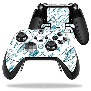 MightySkins Skin Compatible with Microsoft Xbox One Elite Controller – Teal Lures | Protective, Durable, and Unique Vinyl Decal wrap Cover | Easy to Apply, Remove, and Change Styles | Made in The USA