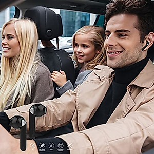 OULOO iPods Earbuds TWS 5.0 Real HiFi Noise Cancelling Headphones Microphone Touch Technology Call Bass Sound for Business use Music Home and Sleeping Earbuds