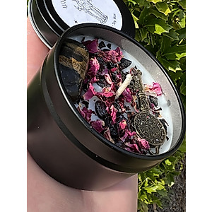 Hekate Dark Moon Goddess Candle | Hecate Witchcraft Pagan Queen of Crossroads Keys Witches Witchcraft Gift Herbal Intention Spell Ritual Altar Devotee Scented Gift
