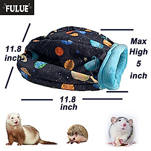 Ferret Cage Accessories Cute Ferret Rat Bed Stuff for Cage Set Supplies 2 IN1(Black Galaxy)