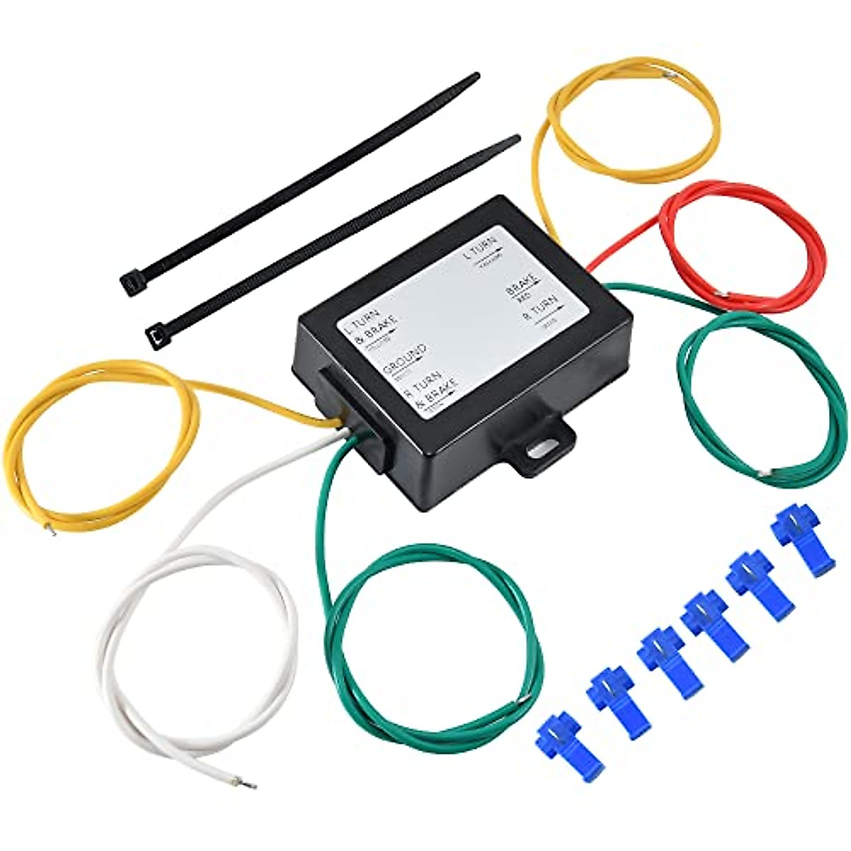 Oyviny 2-to-3-Wire Splice-in Trailer Tail Light Converter Electrical System Turn Signal Brake Wire Harness Adapter Color Coded for Trailer RV Dinghy Towing Pickup Trucks Vans