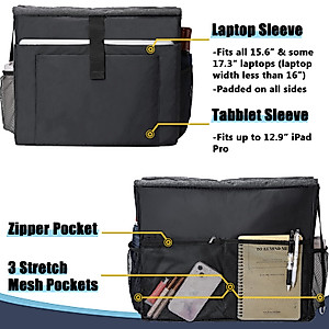 PAMLIAPY Teacher Tote Bag with 13 Pockets, Large Nurse bag for Work, Tote Bag for Women Fits 15.6" Laptop, Utility Tote with Zipper Closure, Sturdy Nursing bag, Waterproof Work Tote with Thick Bottom