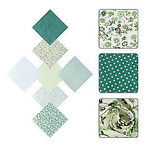 VALICLUD 7pcs St Patricks Day Cotton Fabric Bundle Irish Shamrock Squares Quilting Patchwork DIY St Patricks Day Crafts Scrapbooking