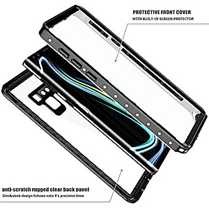 SPIDERCASE for Galaxy Note 9: Waterproof, Shockproof & Snowproof Bumper Case (Black/Transparent)