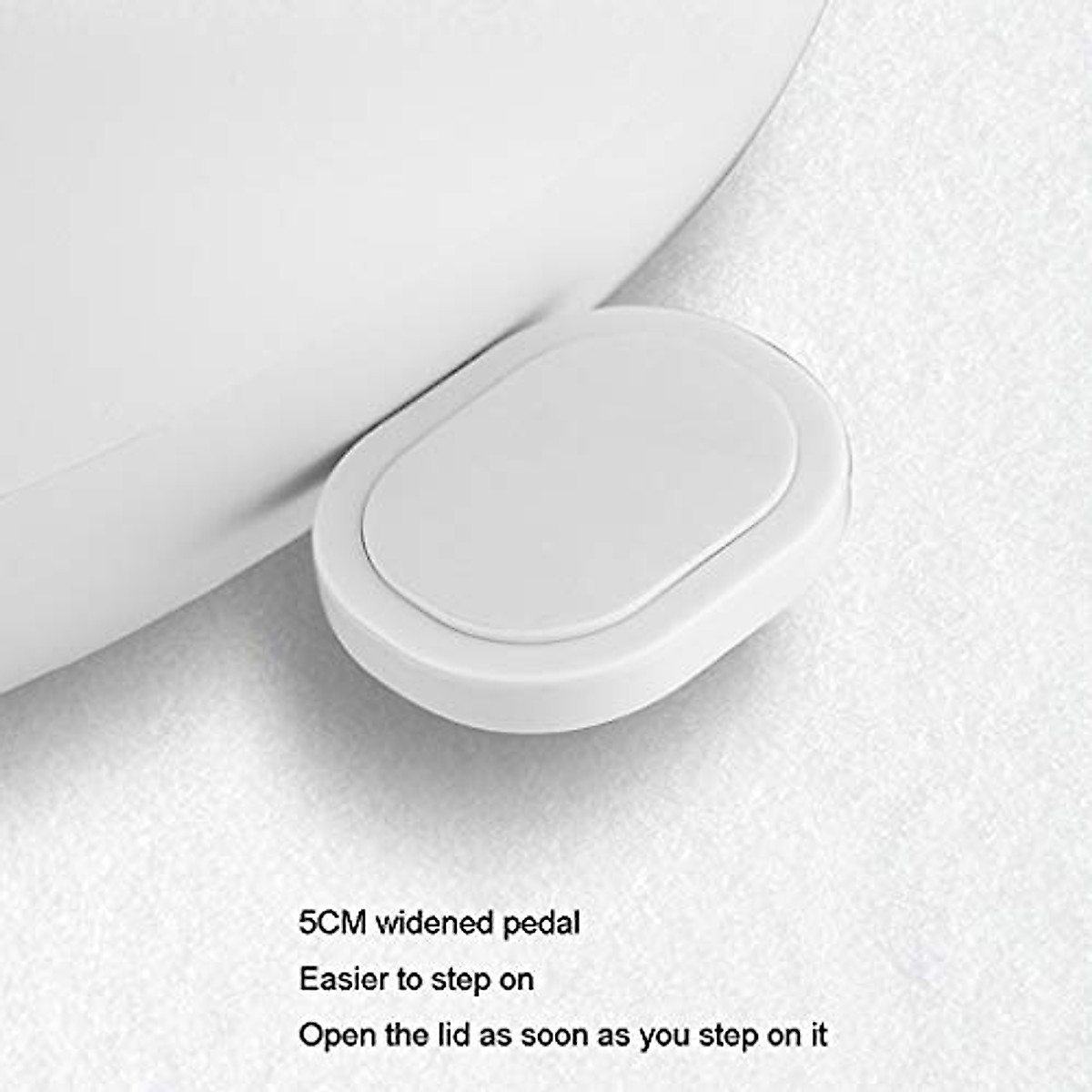 Didiesse Dustbins Plastic Foot-Operated Trash Can Wastebasket,Silent Closing Lid，Garbage Container Bin for Bathroom,Bedroom，Removable Liner Bucket Waste Storage Bins (Color : White)