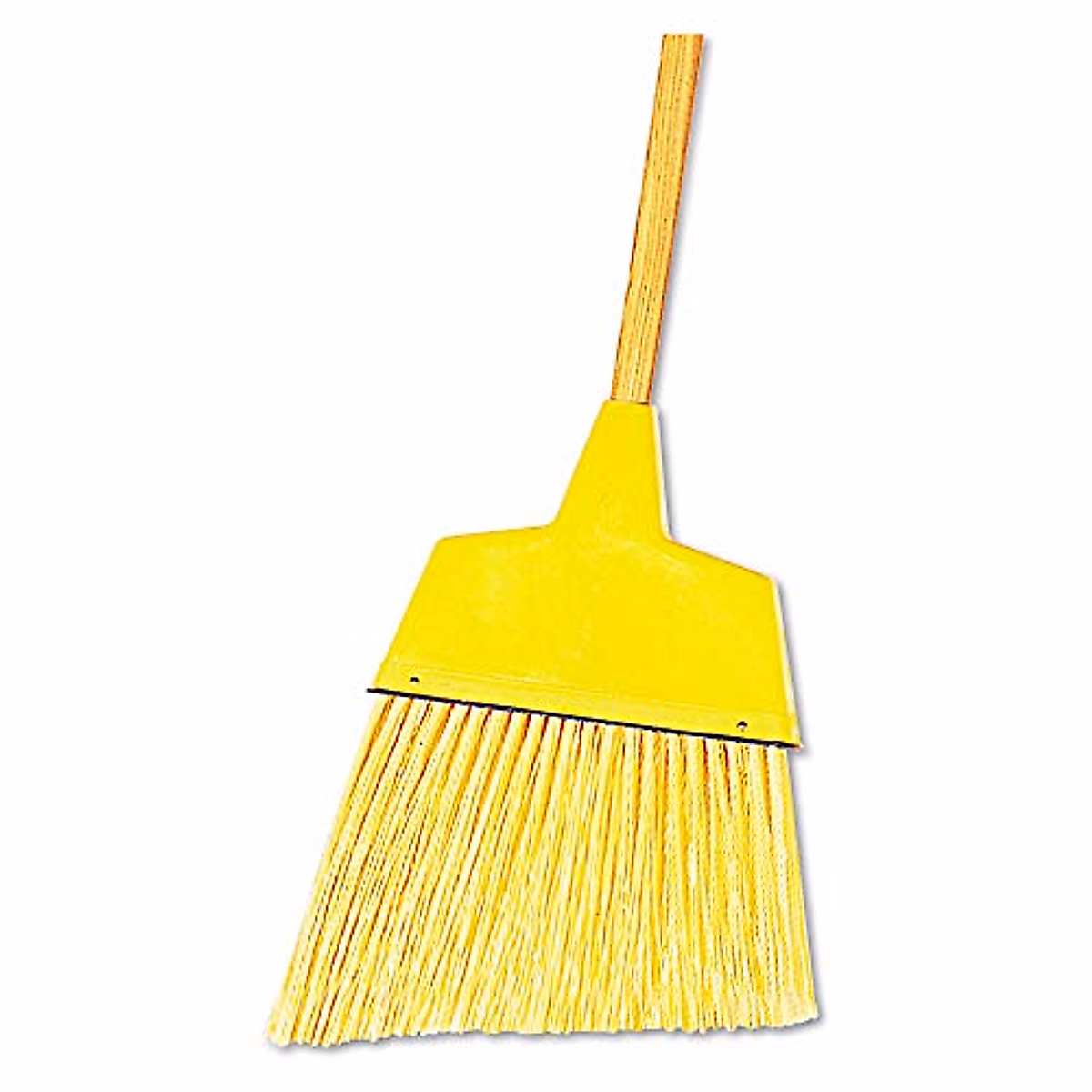 Boardwalk BWK932ACT Plastic Bristle Angler Brooms with 53 in. Wood Handle - Yellow (12/Carton)