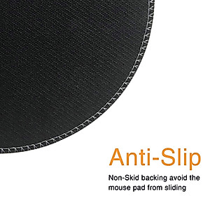 BYBART Black White Marble Stripe, Round Non-Slip Rubber, Office Accessories Desk Decor Mouse Pads for Computers Laptop