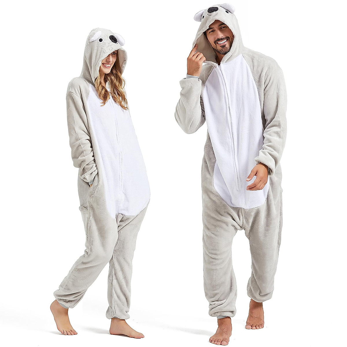 SISKIN Animal Onesie Adult - Koala Halloween Costumes for Women Men Couples Halloween Pajamas Cosplay Animal Onesies XL