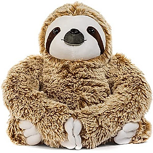Sloth Stuffed Plush Toy Animal - Realistic, Cuddly Three Toed Sloth Stuffed Animal - Huggable, Adorable, Smooth and Silky Brown Fur - Cute Funny Birthday Gifts for Girlfriend Stuffed Animal