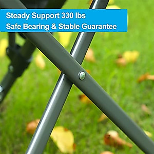 Camping Chairs for Adults,Portable Folding Lawn Chair for Outside,Heavy Duty Camping Chair Support up to 330lbs,Collapsible Outdoor Beach Chair with Cup Holder(Blue)