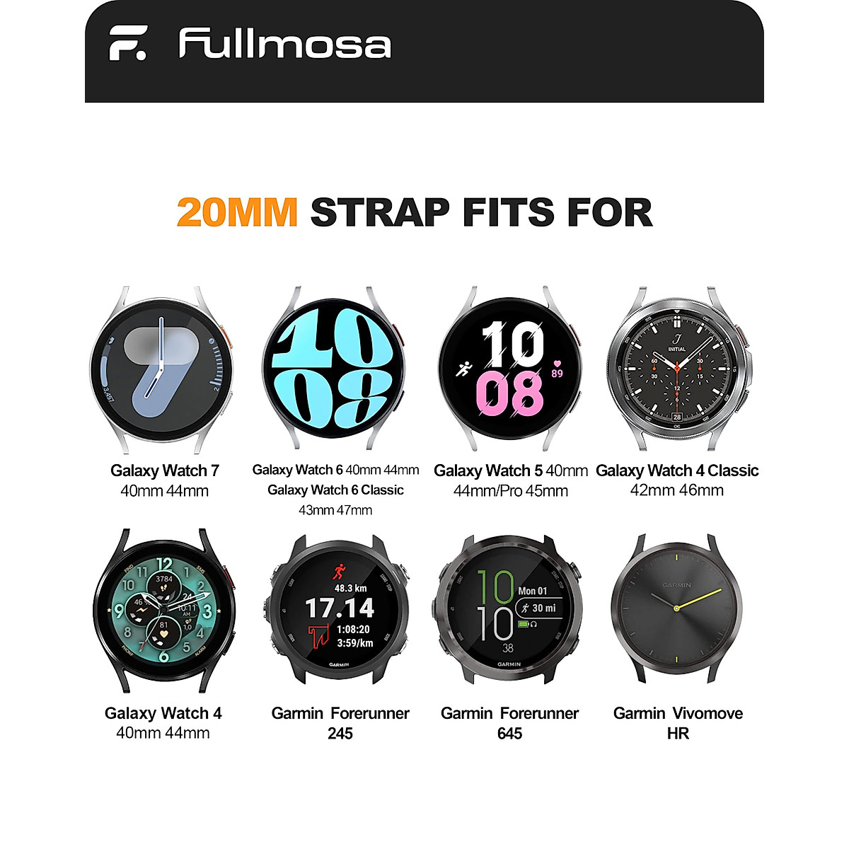 Fullmosa 22mm Silicone Watch Bands No Gaps Compatible for Samsung Galaxy Watch 46mm/Gear S3 Classic/Frontier, Galaxy Watch 3 45mm,(Black+Red)