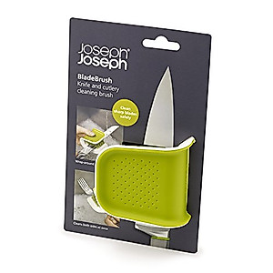 Joseph Joseph BladeBrush Knife and Cutlery Cleaner Brush Bristle Scrub Kitchen Washing Non-Slip, One Size, Green