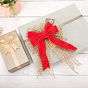 2 Rolls Mesh Burlap Wired Ribbon Open Weave Burlap Net Ribbon Fabric Ribbon DIY Craft Ribbon for Wrapping Bow Wreath DIY Crafts Party Home Decors (20 Yards x 2.5 Inch)