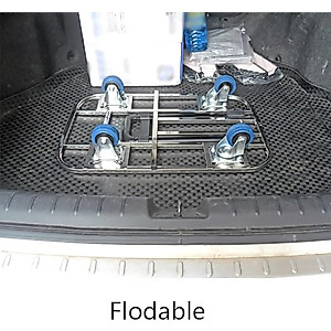 ELEFOCUS Flatbed Hand Cart Square Tube Hollow Out Platform Cart with Telescopic Lever Lightweight (Size:60 * 40-4in Wheels)
