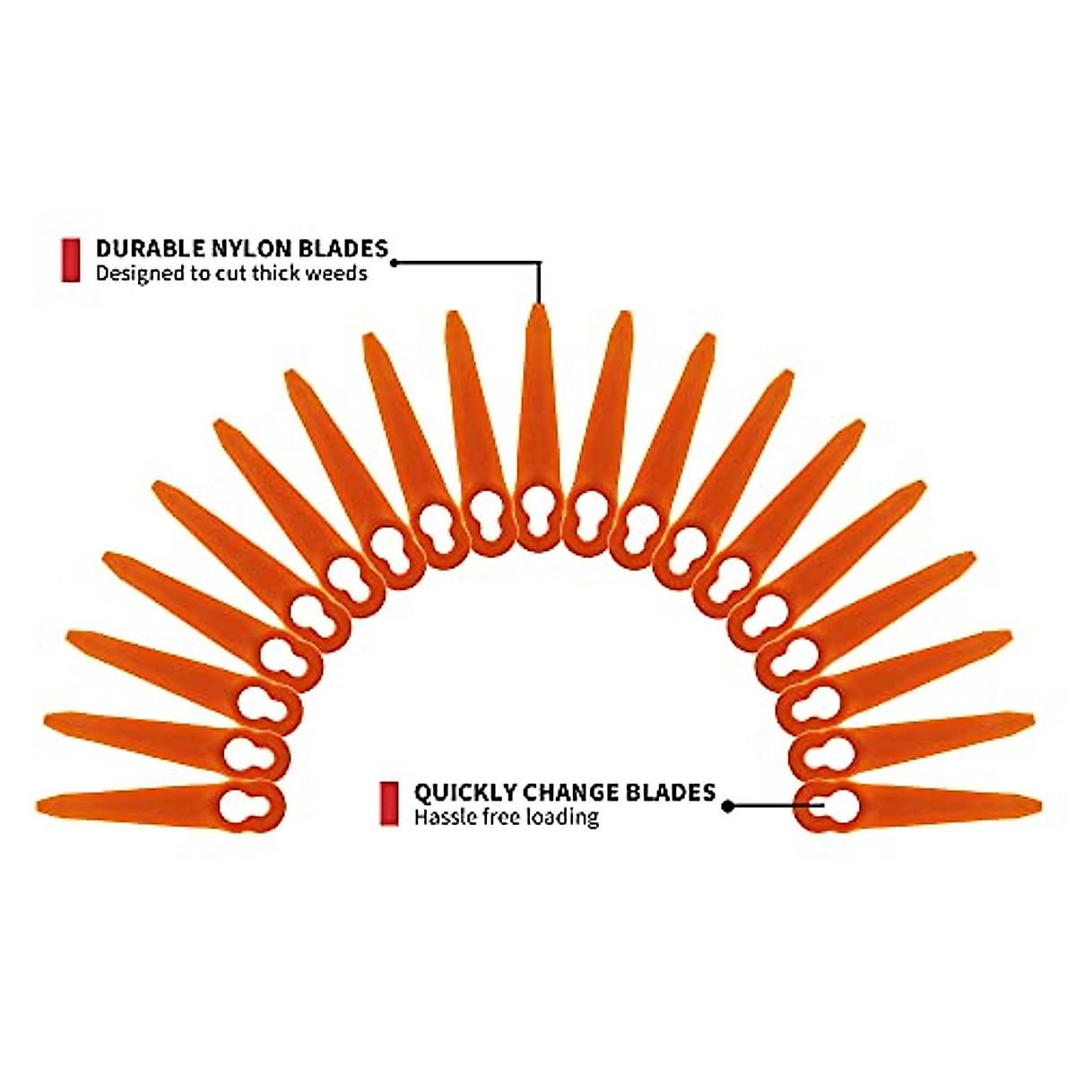 FourShow 100Pcs Plastic Replacement Blades Compatible with STIHL Polycut 2-2 Polycut 3-2 Grass Trimmer FSA 45 FSA 57 FSE 52,Sun Joe 24V-GT10, Redback Swift 40V