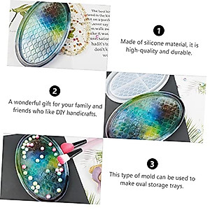 Resin Coaster Molds 1pc Pallet Mold Silicone Fruit Plate Silicone Molds for Epoxy Resin Crystal Tray Resin Tray DIY Plate Mould Dish Casting Mold Storage Tray Casting Tray Set