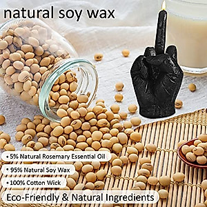 Middle Finger Scented Candle, Black Gifts Candle for Women, Fragrance Candle Gift for Sister Friend, Soy Wax Long Lasting Scented Candle for Home Bedroom Decoration Birthday Gift