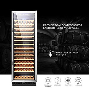 Lanbo Compressor Built-in Single Zone Wine Cooler with Safety Lock, 171 Bottles