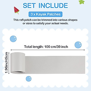 Outus 3 Pieces Kayak Patches Raft Patch PVC Inflatable Repair Rafts Waterproof Boat Repair Patches Boat Repair Kit with PVC Patches Set for Inflatable Raft Boat Canoe Kayak