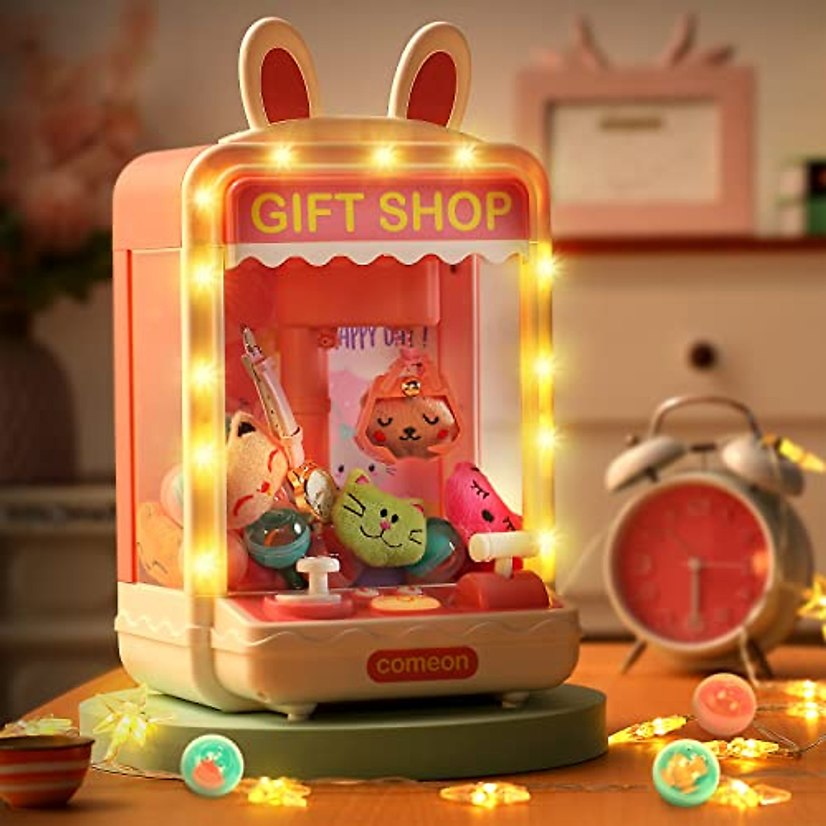 Skirfy Claw Machine for Kids with Lights, Mini Candy Machine Toys for Girls, Boys Arcade Game Machines with Astronaut Toy&Squishies Toys,Vending Machine,Adjustable Sound,Birthday Gifts for Boys Girls