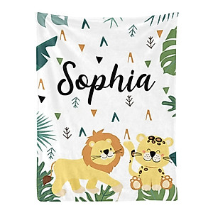 Personalized Baby Blankets, Baby Blankets for Girls with Name, Owl Pattern Baby Blanket, Personalized Gifts Baby Girl Stuff Receiving Baby Blanket, Soft Flannel Baby Blanket