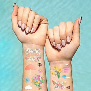 xo, Fetti Spring Easter Tattoos - 46 Glitter Styles | Hello Spring Birthday Party Supplies, Colorful Baby Shower, Butterfly, Flowers Arts and Crafts