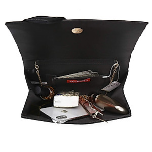 IXEBELLA Satin Evening Bag Bow Clutch Purse for Women Formal Party/Prom/Wedding (Black)