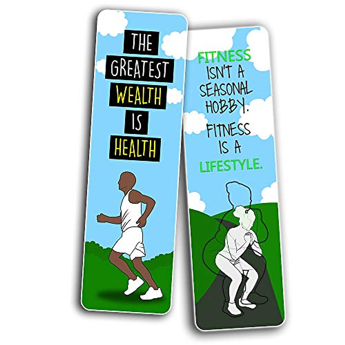 Creanoso Fitness Bookmarks (30-Pack) – Premium Gift Set – Awesome Bookmarks for Body Builders, Fitness Athletes, Men, Women – Six Bulk Assorted Bookmarks Designs – Cool Giveaways Set