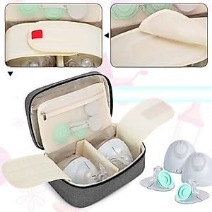 BAFASO Wearable Breast Pump Bag Compatible with Elvie and Momcozy Breast Pump, Case for Wearable Breast Pump and Extra Parts (Patent Pending), Gray