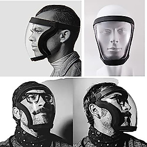 BFhongly Plastic Face Shield (2 Pack) Full Safety Face Protection Equipment with for Unisex and Adult, Reusable No Fogging Transparent Face Shield with Adjustable band, High-Definition Black