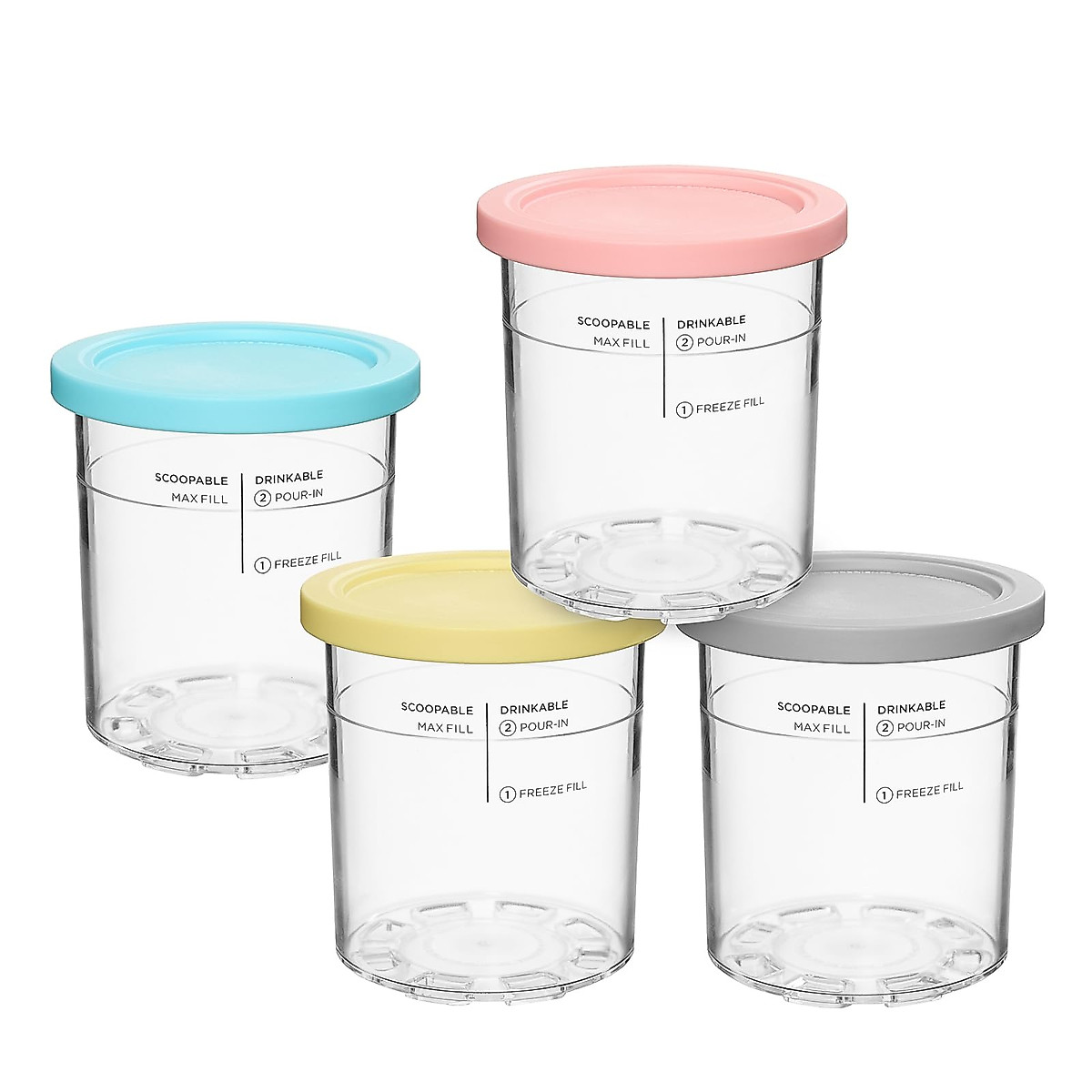 TFUTLT 24oz Containers Replacement for Ninja Creami Deluxe Pints and Lids - 4 Pack,Compatible with NC500 NC501Series 11-in-1 Deluxe Ice Cream Maker