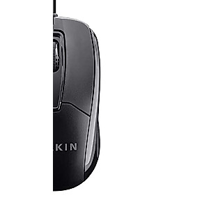 Belkin 3-Button Wired Computer Mouse - Ambidextrous, Ergonomic Mouse With 5-Foot USB-A Cord - 800 DPI Wired Mouse With Mouse Wheel Compatible with PCs, Macs, Desktops and Laptops - Black
