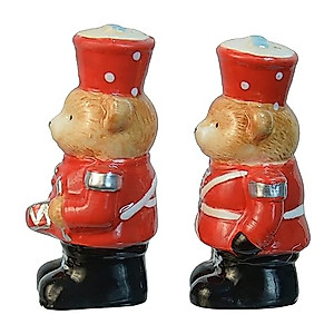 Christmas Bear Nutcracker Soldiers Holiday Salt and Pepper Shaker Set, Ceramic, 3.25 Inches High