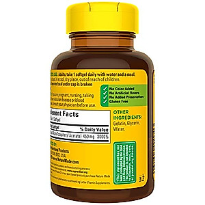 Nature Made Vitamin E 450 mg (1000 IU) dl-Alpha Softgels, 60 Count for Antioxidant Support