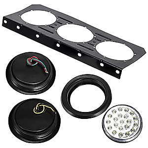 Partsam 63 LED Truck Trailer Tail Lights Bar Kit, Stop Turn Signal Brake Reverse Taillight with Iron Bracket Base Waterproof 12V-30V 4 Inch Round Led Trailer Tail Lights RV Camper Flatbed Trucks(2pcs)