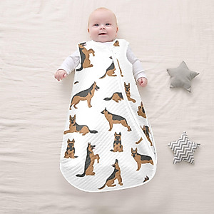 German Shepherd Dogs Baby Sleeping Bag,Baby Wearable Blanket,Toddler Sleep Sack,Sleep Suit for Infant Newborn Babies 0-6 Months