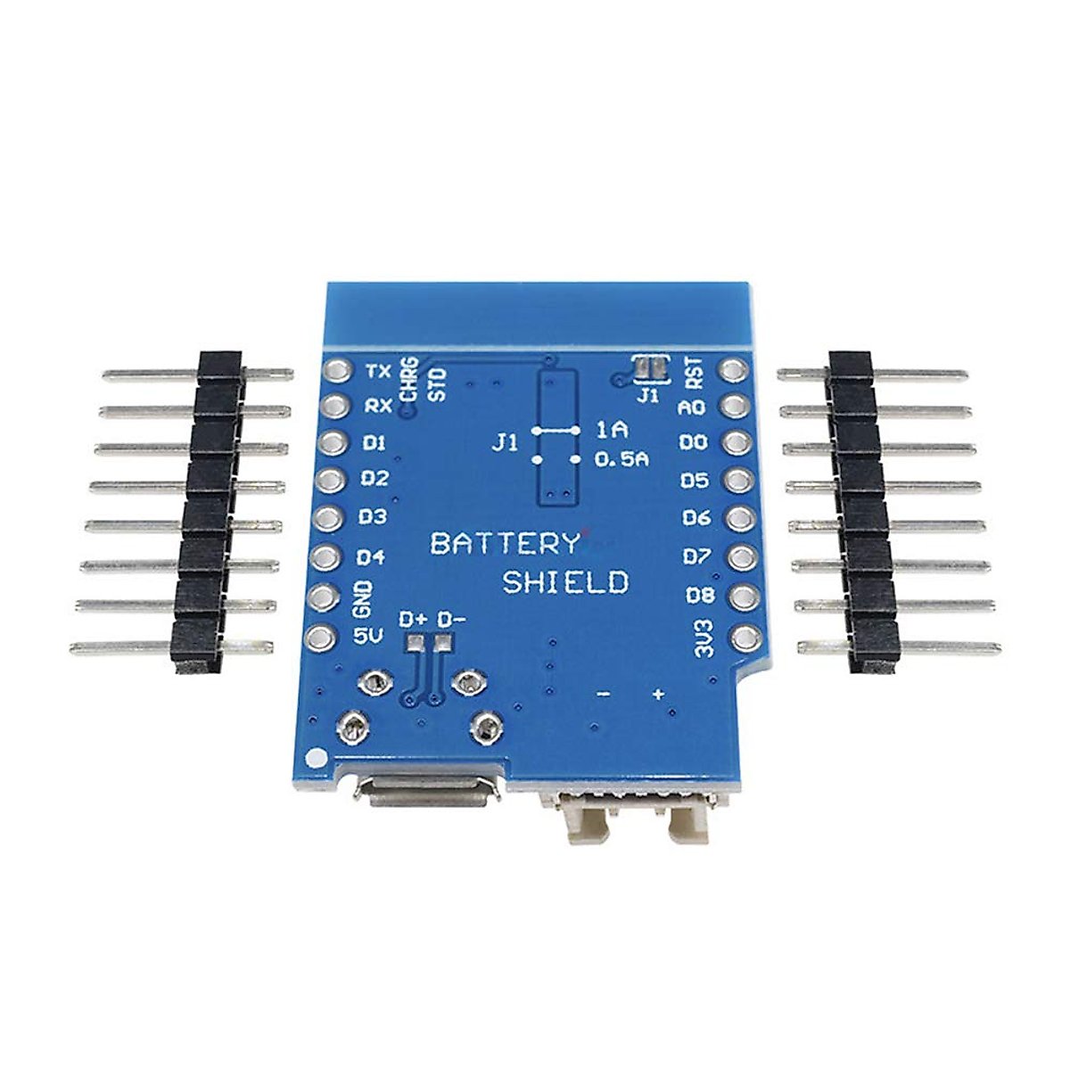 Onyehn 4pcs for Wemos D1 Mini Battery Shield Micro USB Single Lithium Battery Charging Boost Module with Pins LED Indicator 5V 1A DC