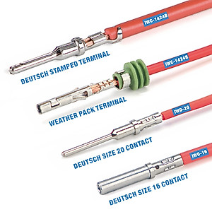 iCrimp Deutsch Terminal Crimp Tool Kit, Close Barrel and Open Barrel Crimper, Deutsch Removal Extraction Tool for Deutsch DT Connectors, Solid & Stamped Contacts, Delphi Weather Pack Terminals-12PCS