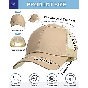 Coume 12 Pieces Mesh Baseball Hat Bulk Cotton Washed Blank Baseball Caps Adjustable Trucker Baseball Hat Snapback Golf Dad Hat Men's Professional Cap(Assorted Colors)