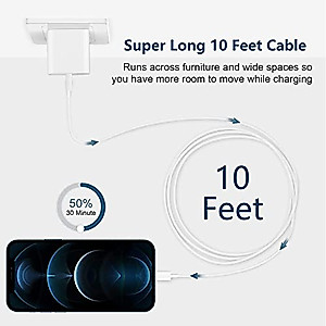 iPhone Charger Fast Charging 10 FT [Apple MFi Certified], PD 20W USB C Wall Charger Block with 10FT Long Type C to Lightning Fast Charging Data Sync Cable for iPhone 14 13 12 11 XS XR X 8 iPad