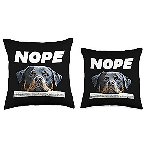 Rotweiller Nope Dog Tees Rotweiller Nope Rottie Face Not Today Love My Rottweiler Dog Throw Pillow, 16x16, Multicolor
