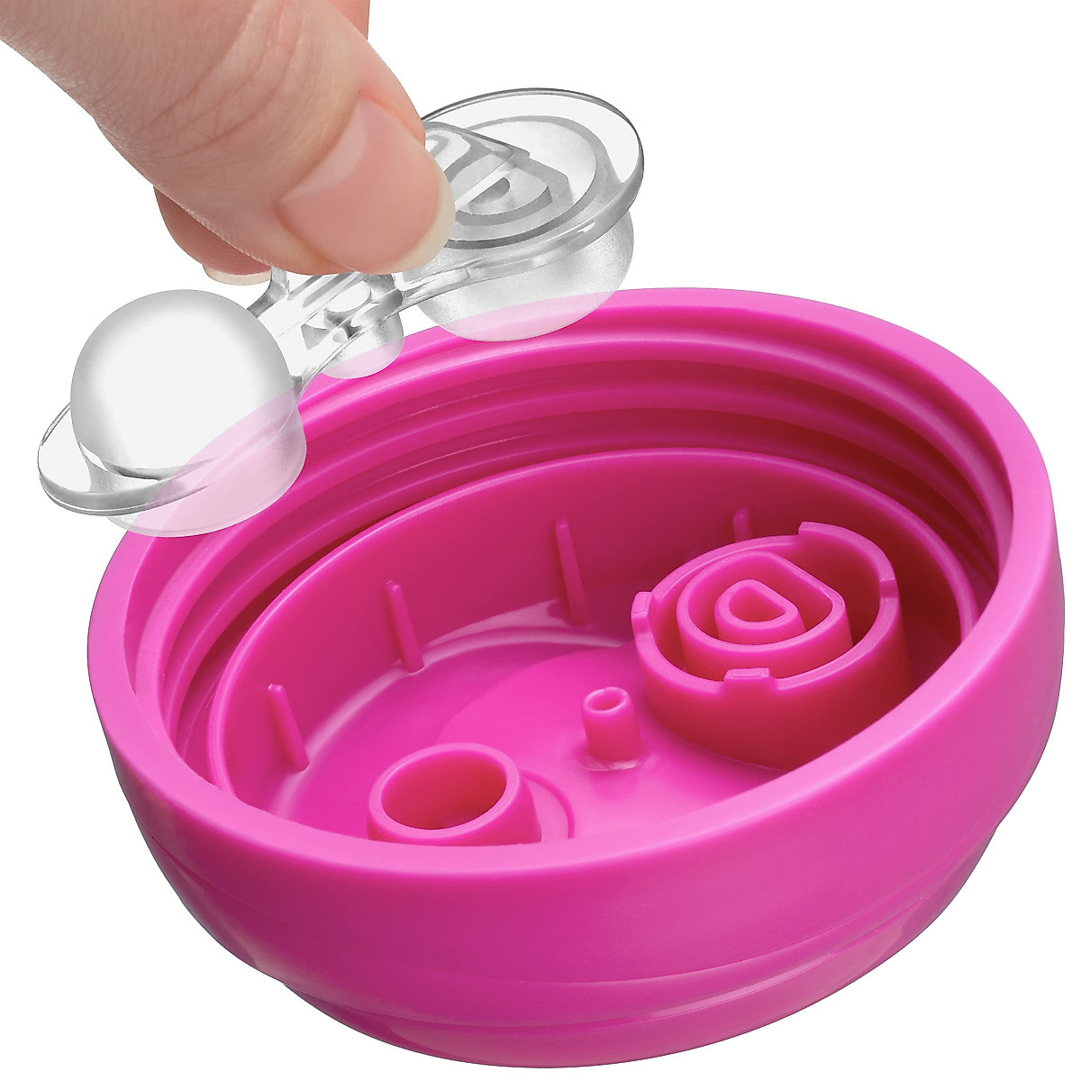 Chicco Semi-Soft Trainer with Bite-Resistant Spout and Spill-Free Lid 7oz.| Removable, Non-Slip Handles | Top-Rack Dishwasher Safe | Easy to Hold Ergonomic Indents | Pink| 6+ Months