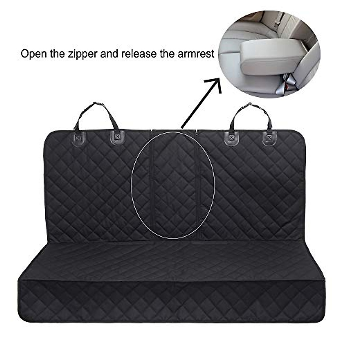 JSTHT Dog Seat Cover, 100% Waterproof Pet Seat Cover，Bench Car Seat Cover Protector Scratch Proof Nonslip Durable Soft Pet Back Seat Covers for Cars Trucks & SUVs